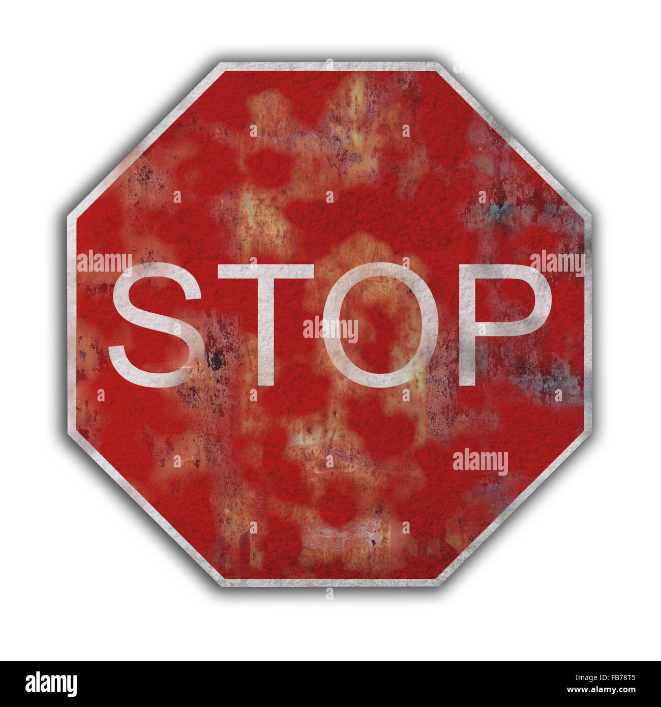 3d rendering of an isolated stop traffic sign on white background Stock ...