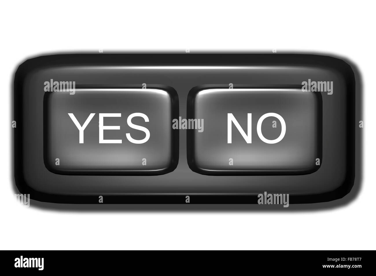 3d illustration yes no buttons hi-res stock photography and images - Alamy