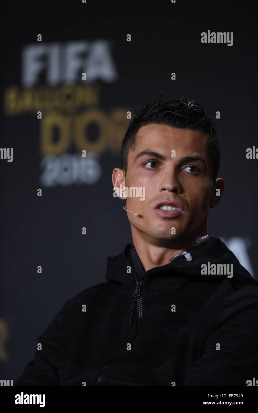 Zurich, Switzerland. 11th Jan, 2016. Real Madrid's Cristiano Ronaldo of ...