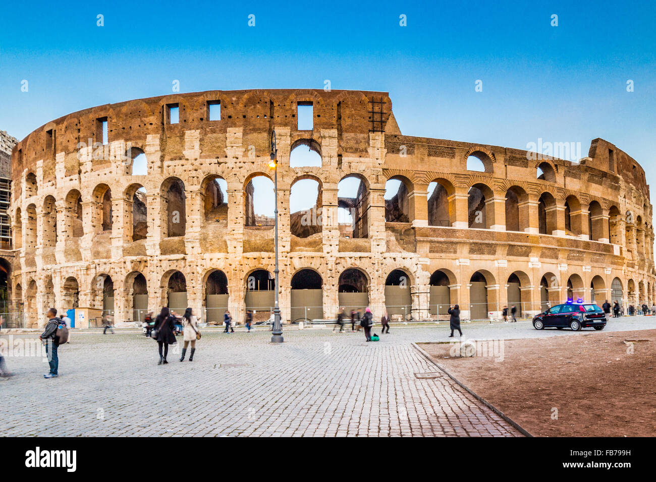 walls and arches of Roman amphitheater, the Coliseum in Rome, Italy ...