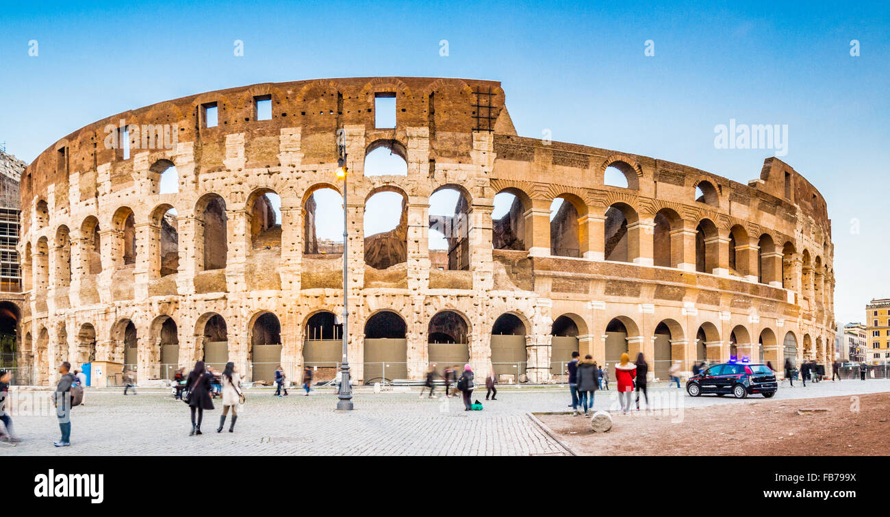 walls and arches of Roman amphitheater, the Coliseum in Rome, Italy ...