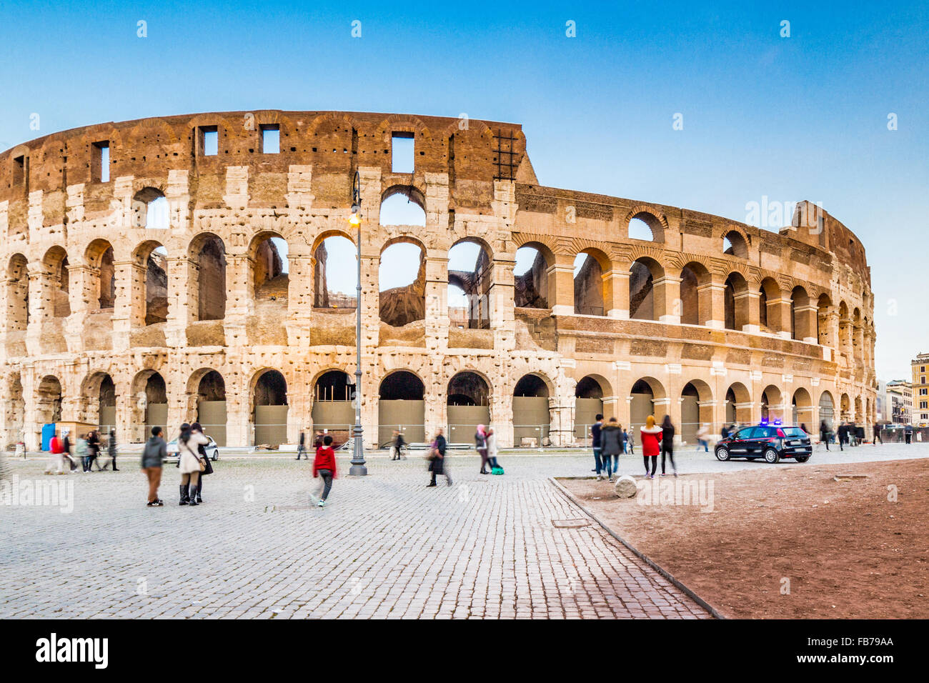 walls and arches of Roman amphitheater, the Coliseum in Rome, Italy ...