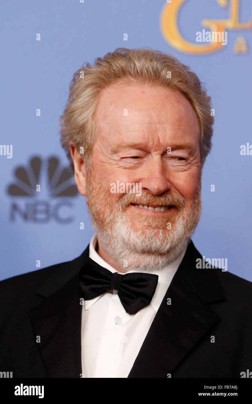 Director Ridley Scott poses in the press room of the 73rd Annual Golden ...