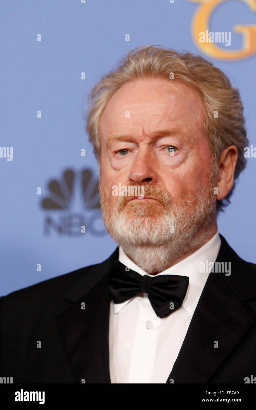 Director Ridley Scott poses in the press room of the 73rd Annual Golden ...