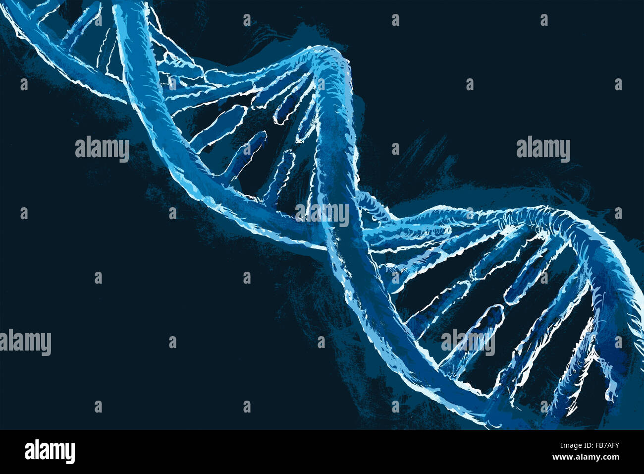 Illustrative image of blue DNA molecule Stock Photo - Alamy