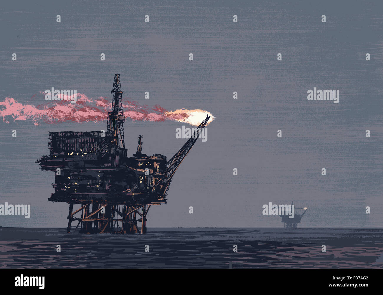 Offshore oil rig fire hi-res stock photography and images - Alamy
