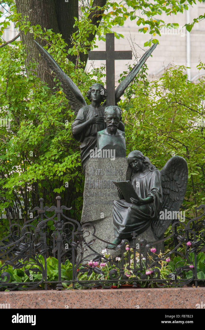 Grave of Peter Tchaikovsky, Tikhvin Cemetery, Alexander Nevsky ...