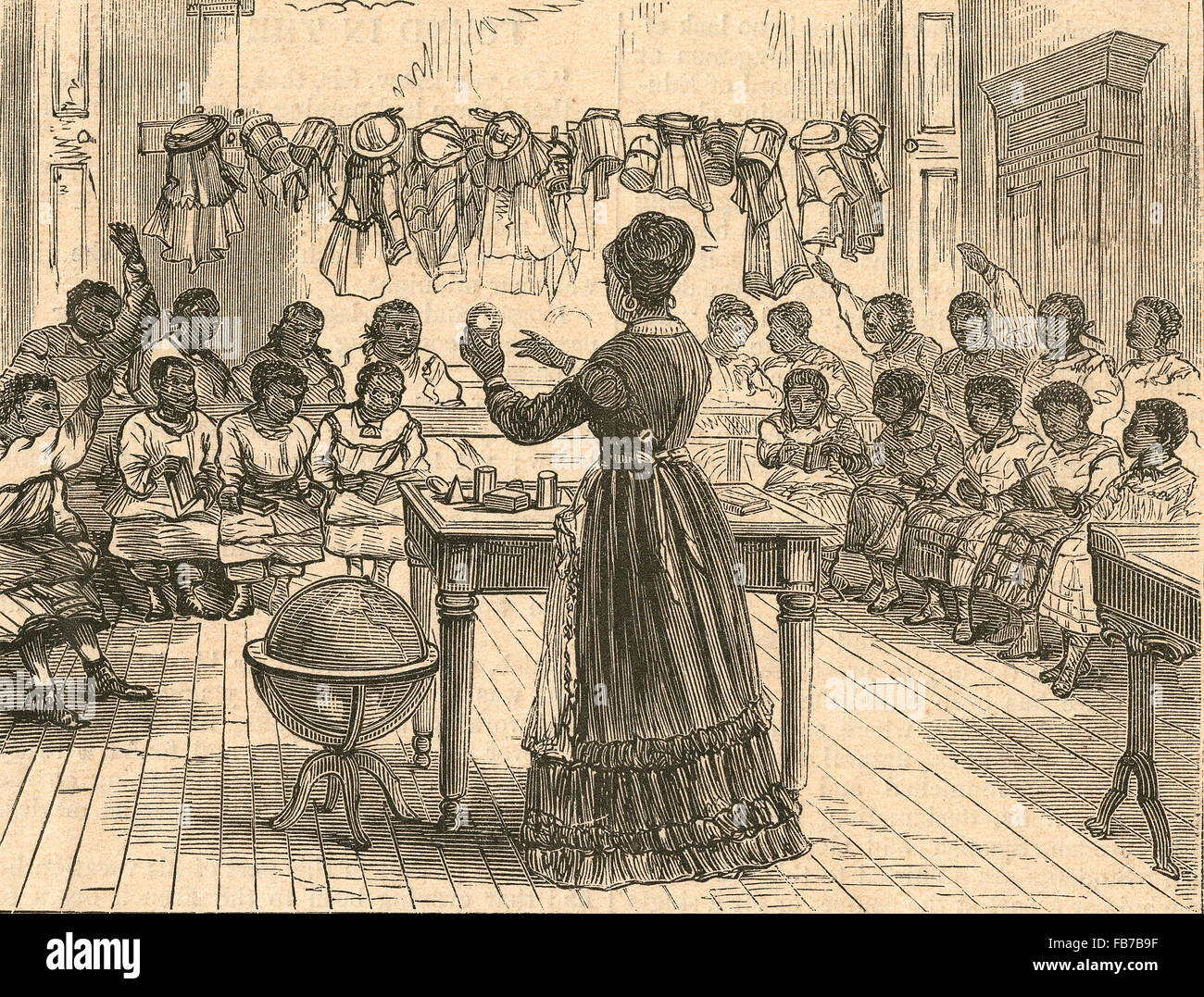African American school depicted during the 1870's in America Stock ...
