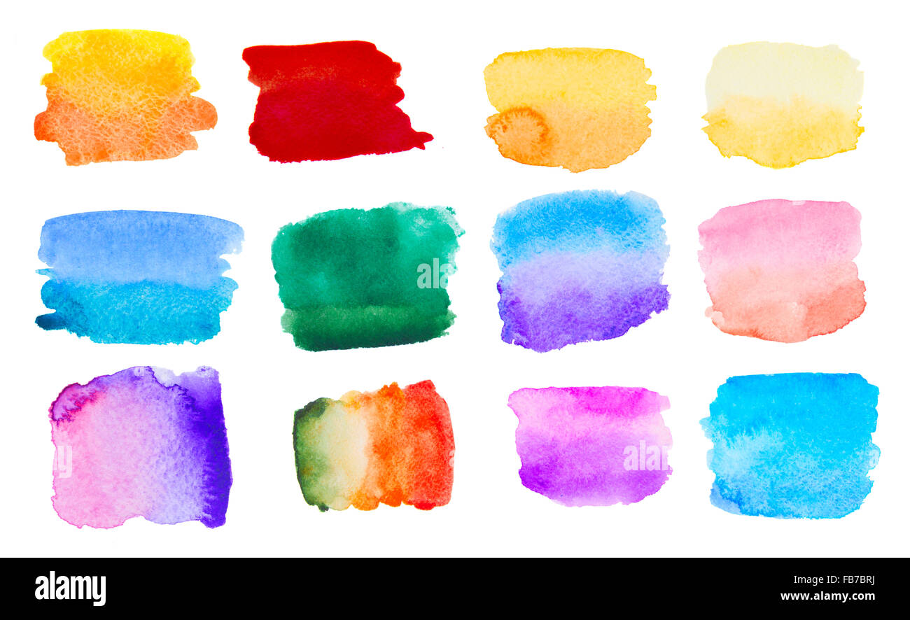 colorful watercolor set Stock Photo - Alamy