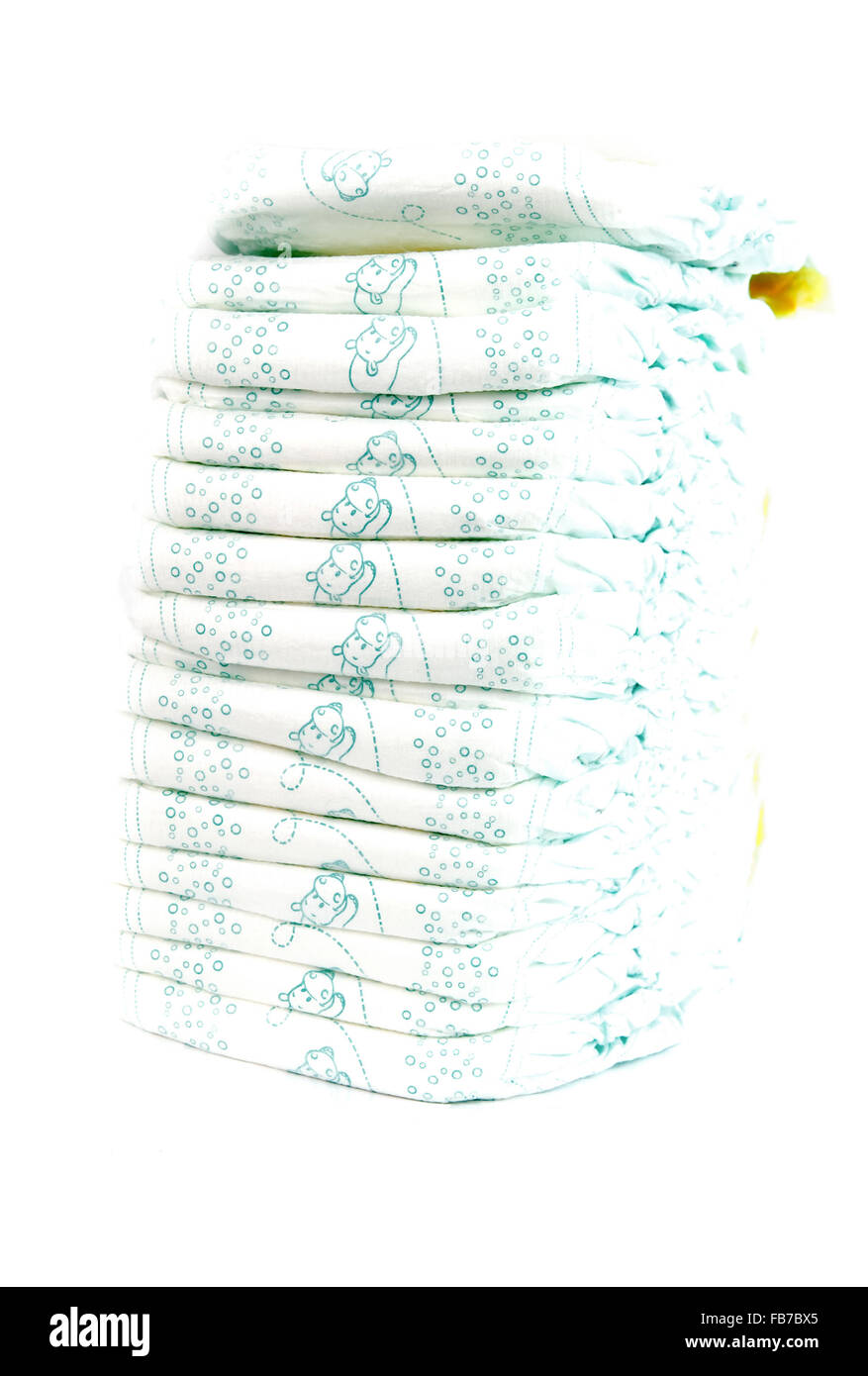 stack of diapers isolated on white background Stock Photo - Alamy
