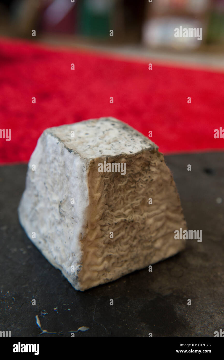 Valençay French pyramid shaped goats cheese Stock Photo - Alamy