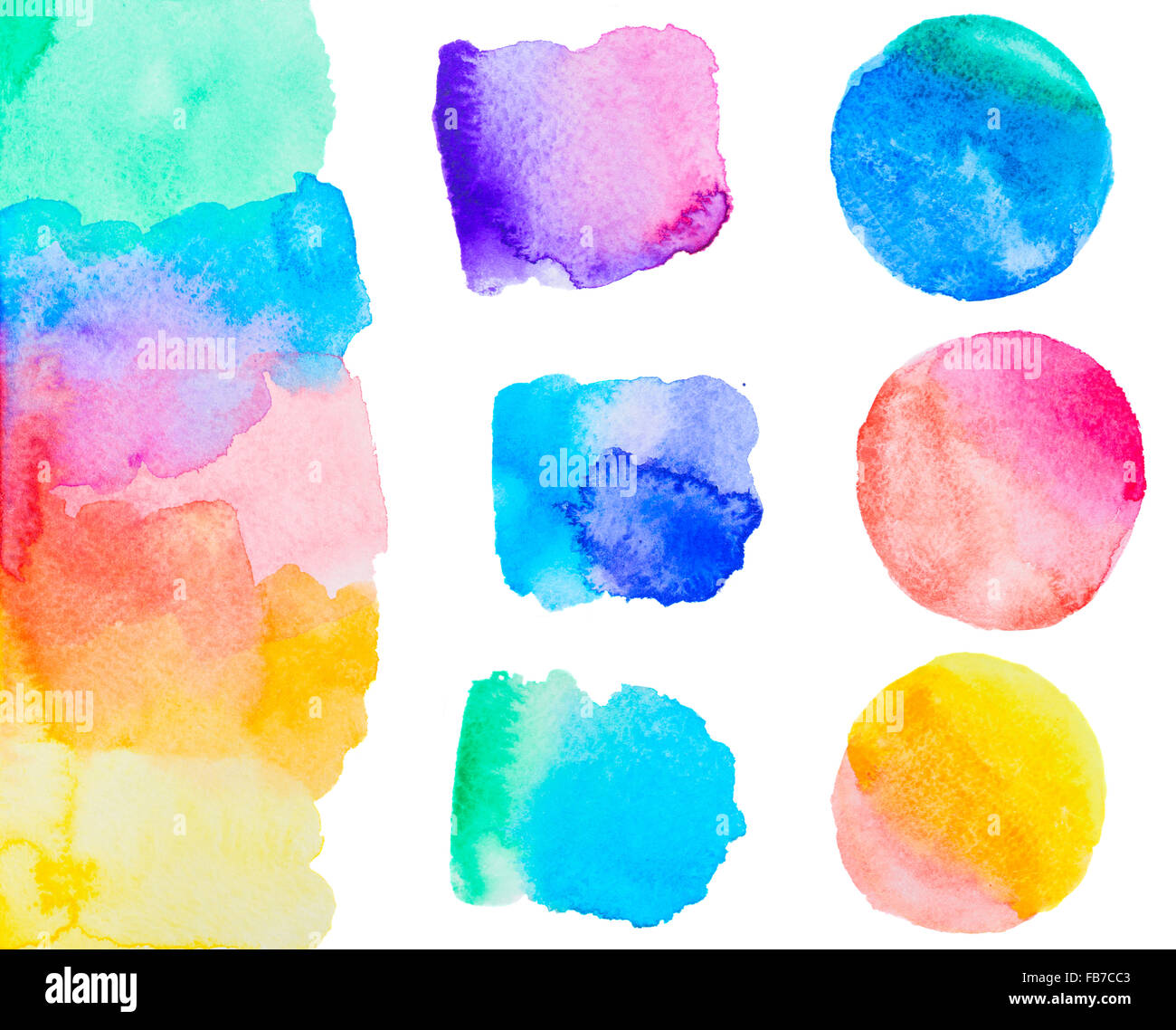 colorful watercolor set Stock Photo - Alamy