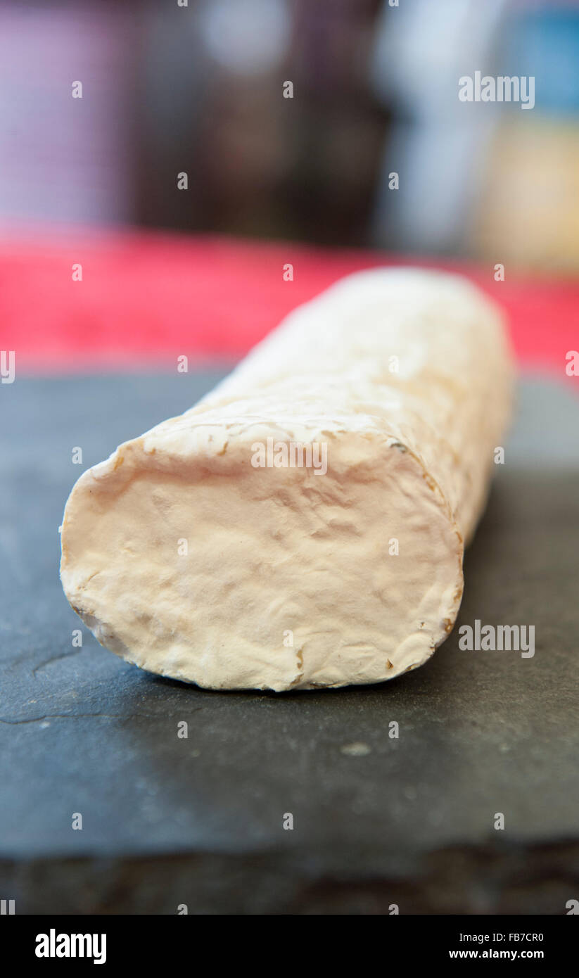 Matured goats cheese log with a creamy-white mould rind. Ragstone by ...