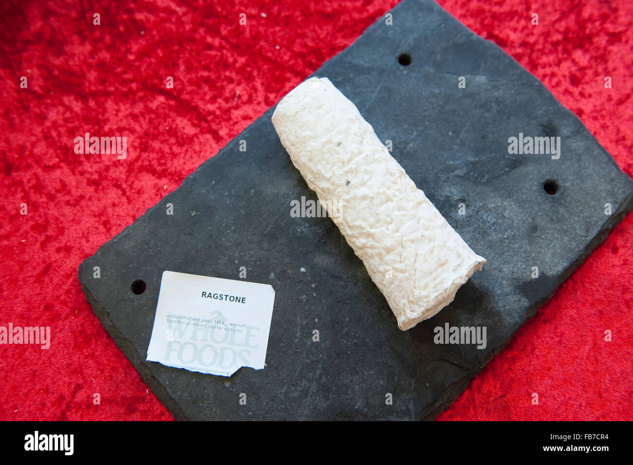 Matured goats cheese log with a creamy-white mould rind. Ragstone by ...