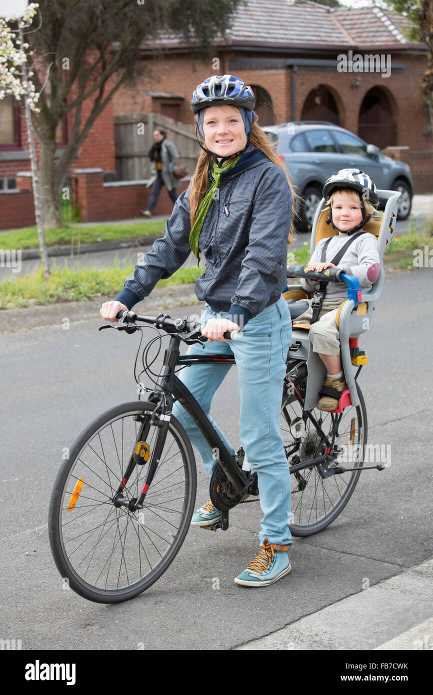 Mother and son cycling hi-res stock photography and images - Alamy