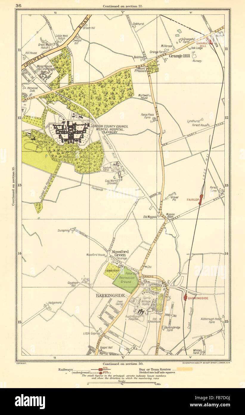 LONDON: Barkingside, Grange Hill, Mossford Green, Fairlop, 1923 vintage ...
