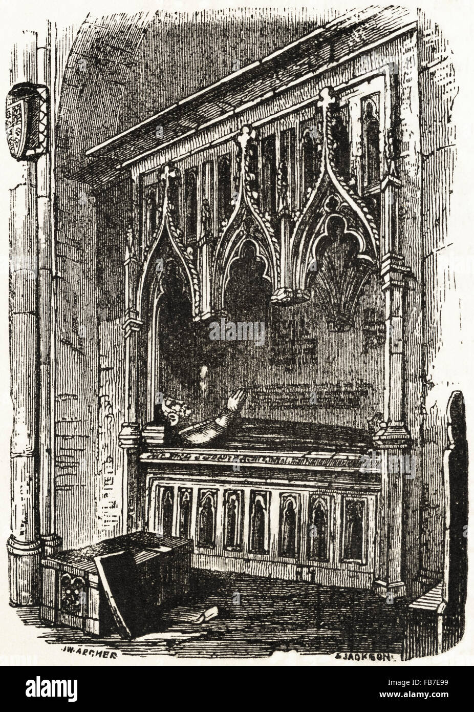 Monument to 15th century poet John Gower inside St Mary Overie aka ...