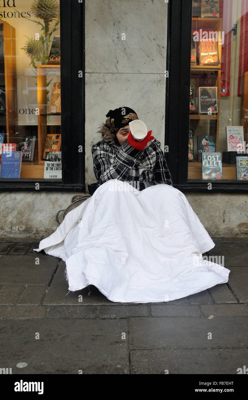 Living rough and begging on streets of Aberdeen, Scotland Stock Photo ...