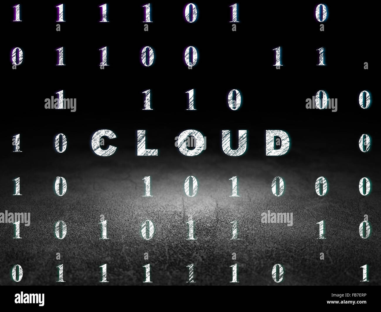 Cloud technology concept: Cloud in grunge dark room Stock Photo - Alamy