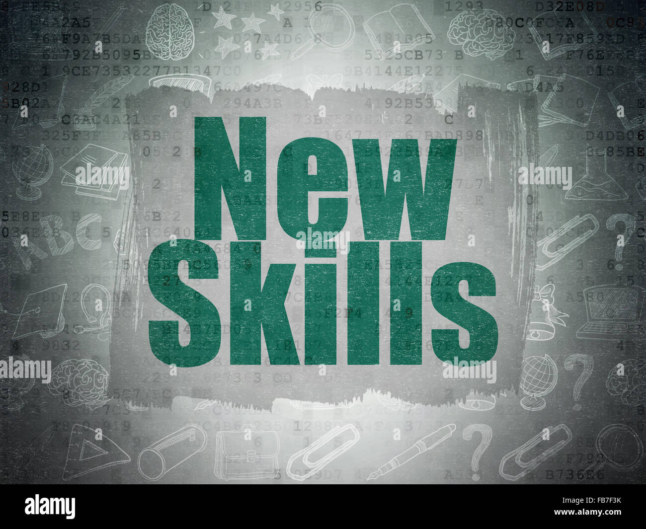 Education concept: New Skills on Digital Paper background Stock Photo ...