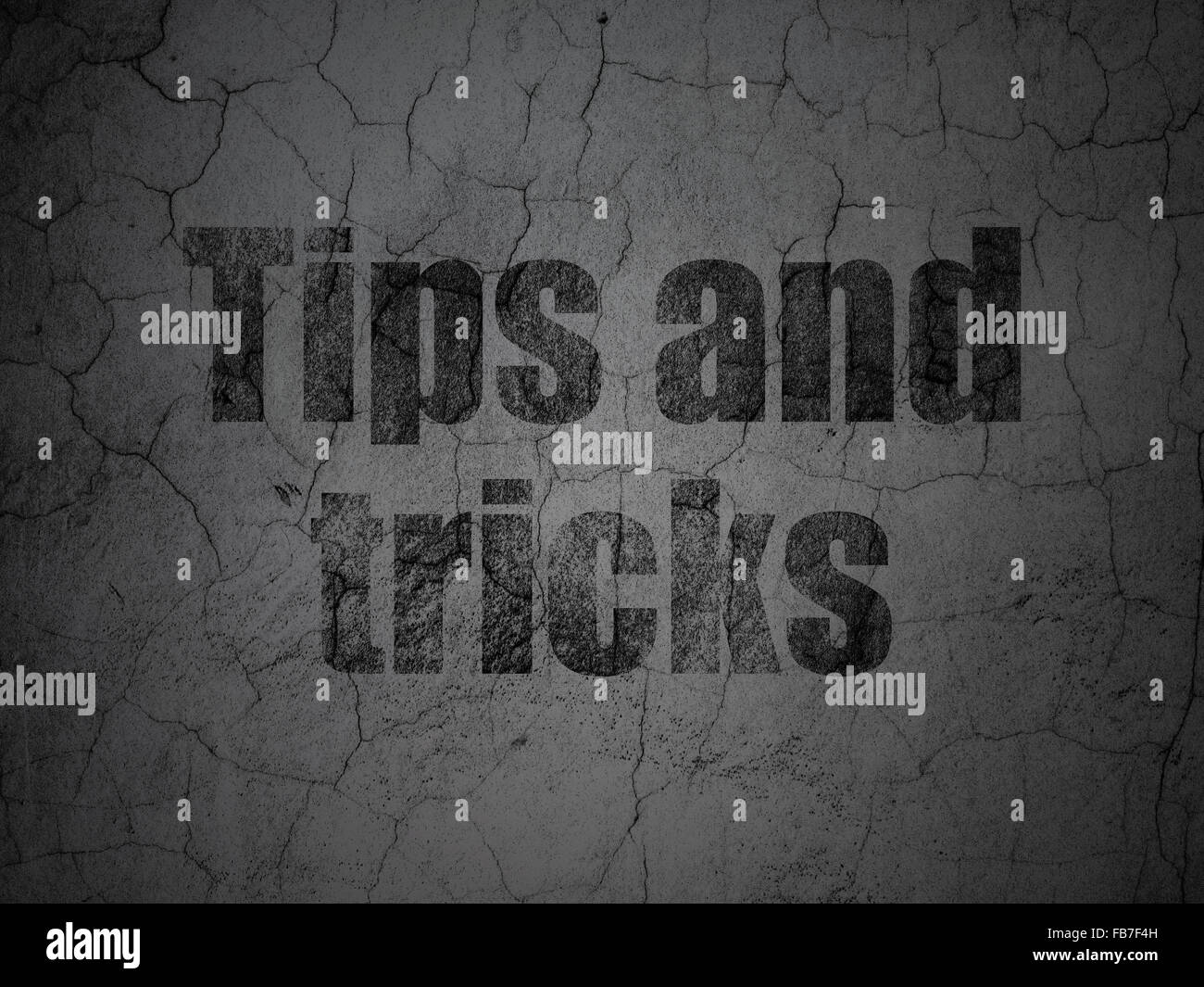 Learning concept: Tips And Tricks on grunge wall background Stock Photo ...