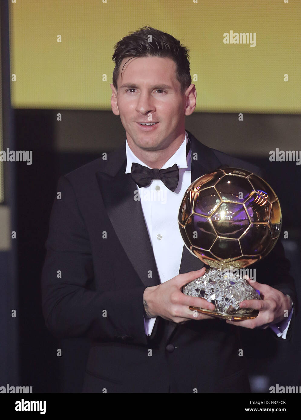 Zurich, Switzerland. 11th Jan, 2016. Lionel MESSI wins World Player of ...