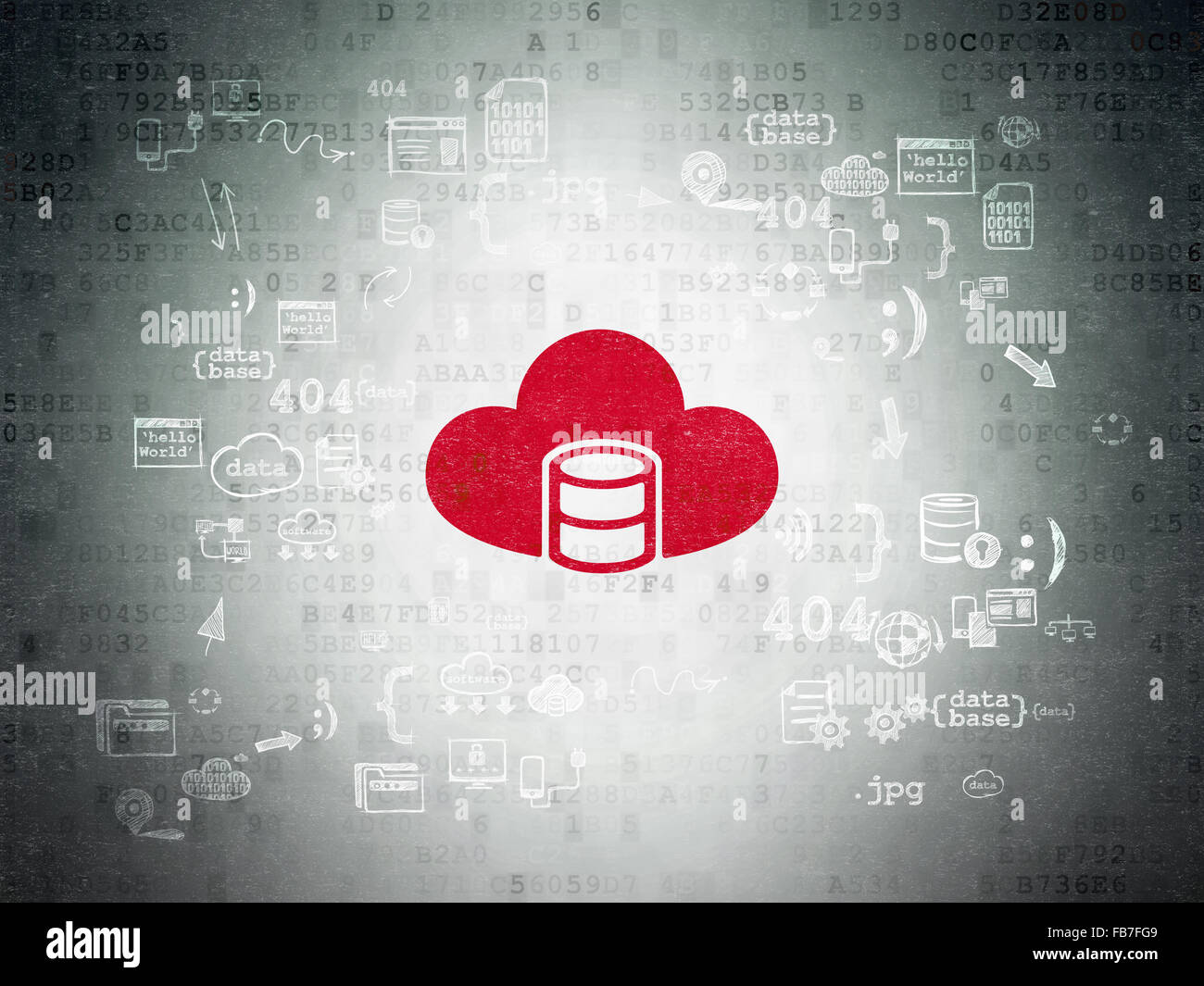 Software concept: Database With Cloud on Digital Paper background Stock ...