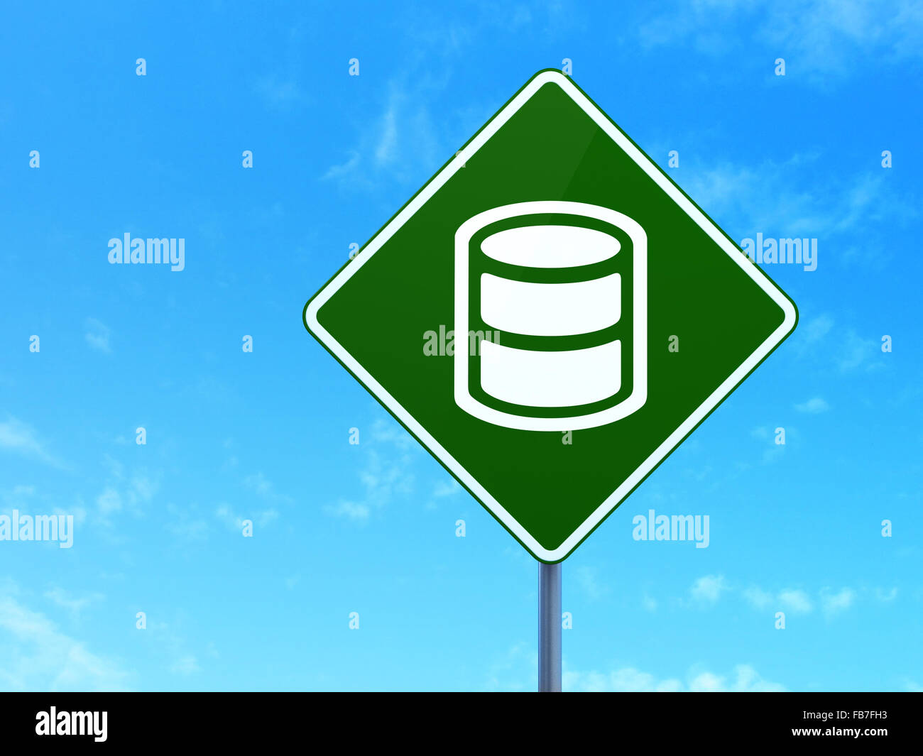 Programming concept: Database on road sign background Stock Photo - Alamy