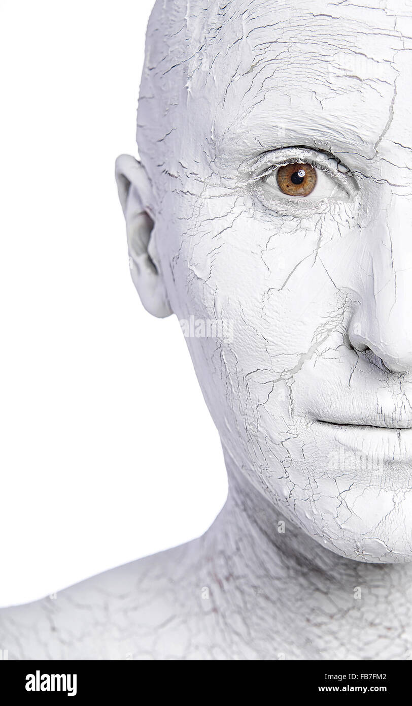 Women face in mud. Scary woman in mud. Spa treatment Stock Photo - Alamy