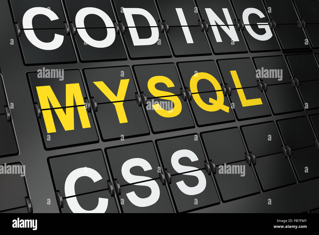 Database concept: MySQL on airport board background Stock Photo - Alamy