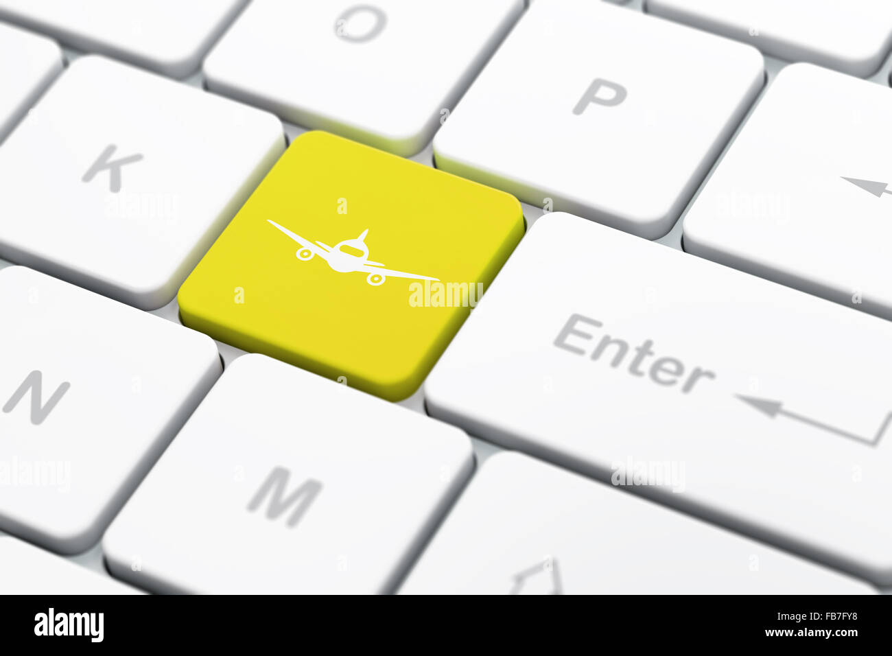 Travel concept: Aircraft on computer keyboard background Stock Photo ...