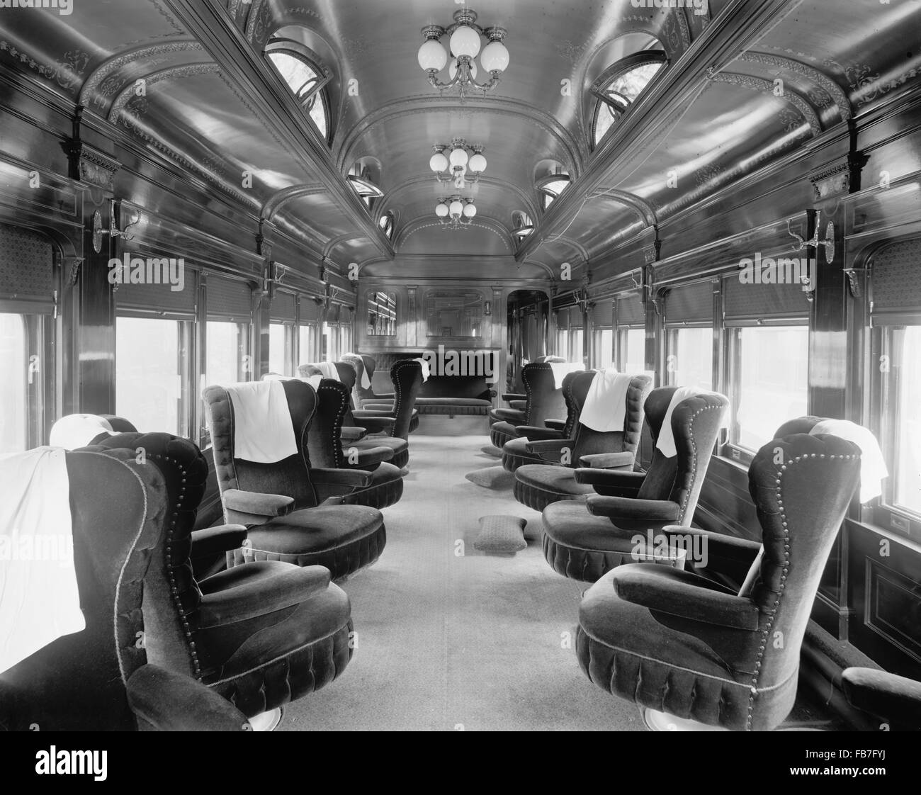 Pere Marquette Railroad Parlor Car no. 25, Interior View, USA, 1910 ...