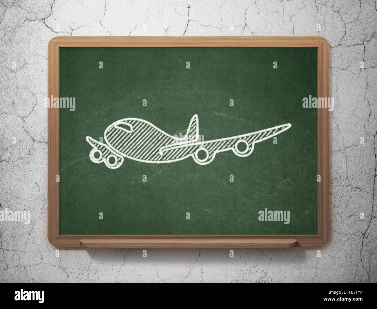 Vacation concept: Airplane on chalkboard background Stock Photo - Alamy