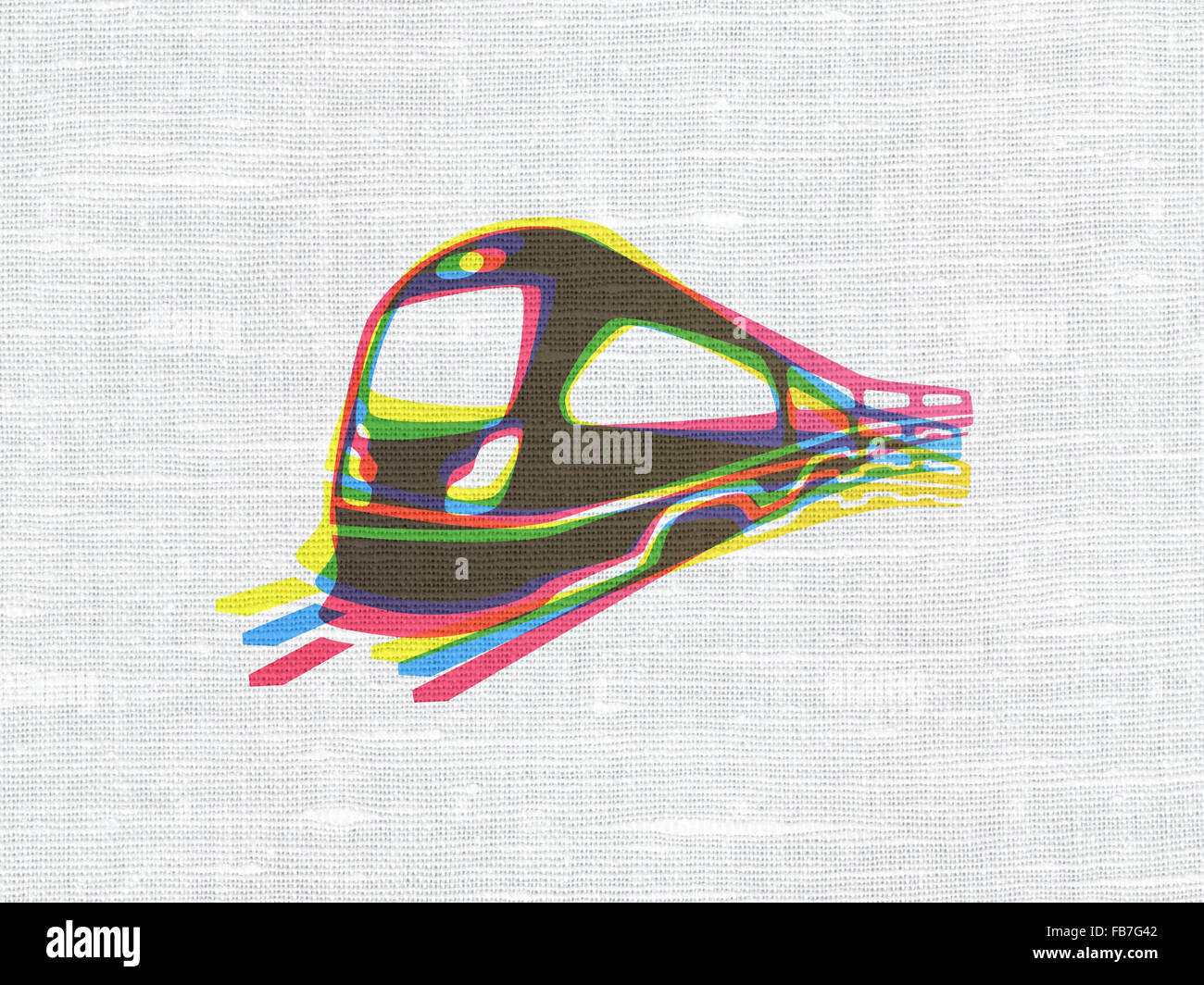 Tourism concept: Train on fabric texture background Stock Photo - Alamy