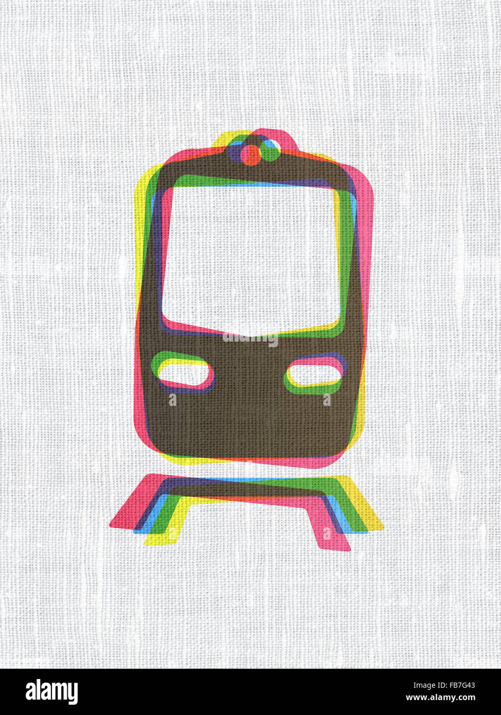 Travel concept: Train on fabric texture background Stock Photo - Alamy