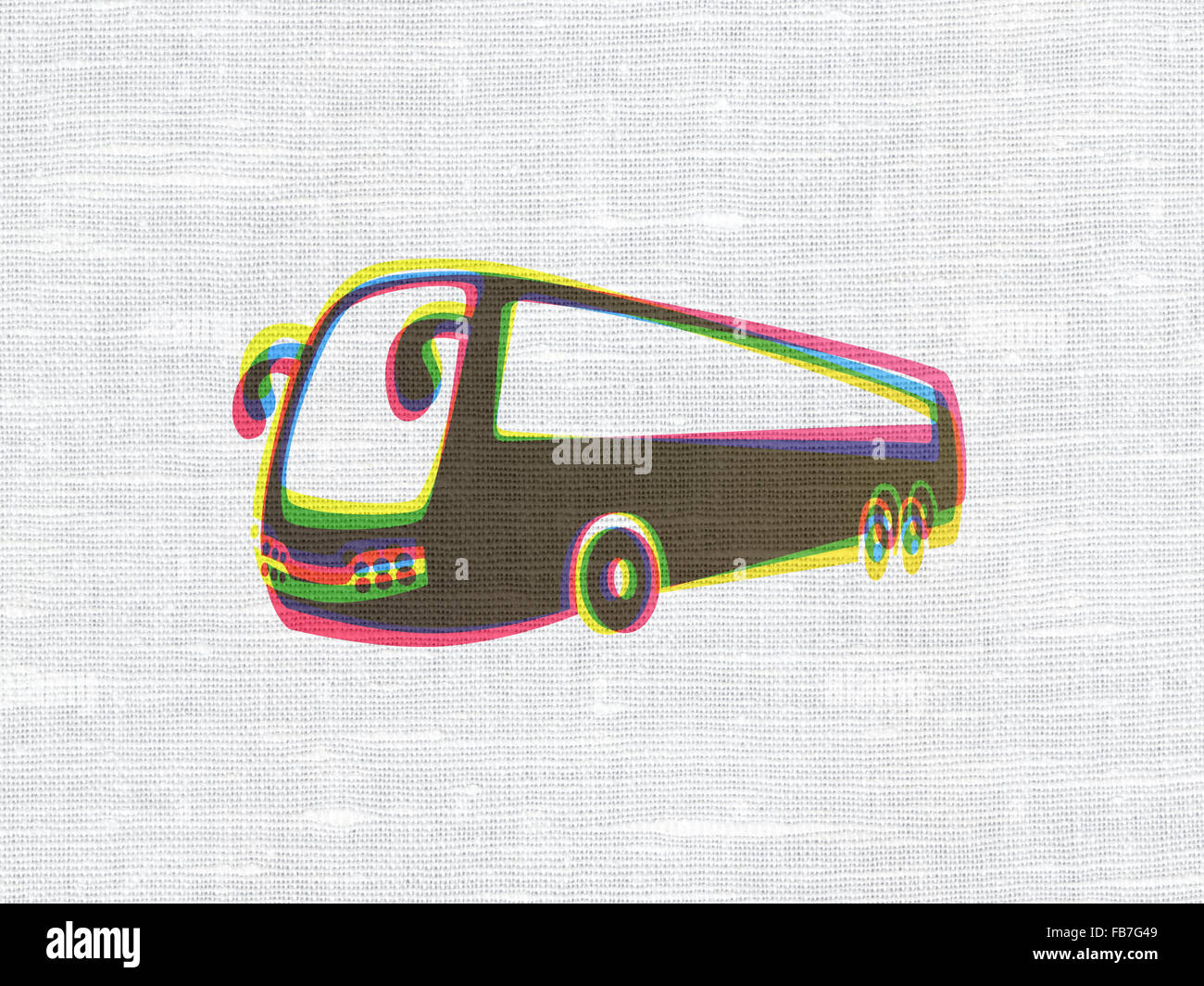 Vacation concept: Bus on fabric texture background Stock Photo - Alamy