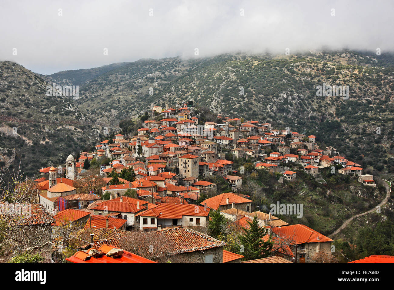 Picturesque village of Dimitsana, in Arcadia region, Peloponnese ...