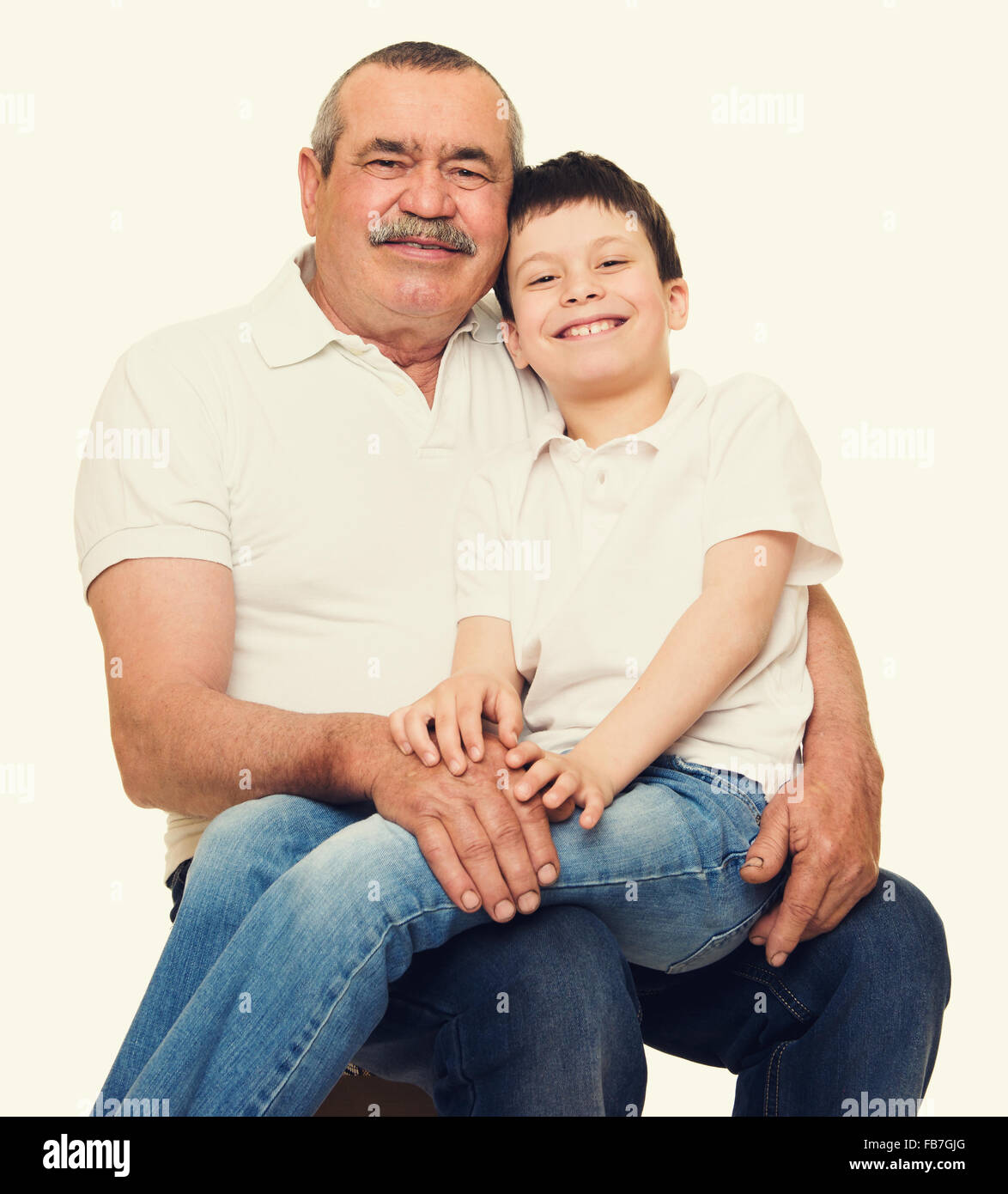 Grandfather and grandchildren portrait studio shoot Stock Photo - Alamy