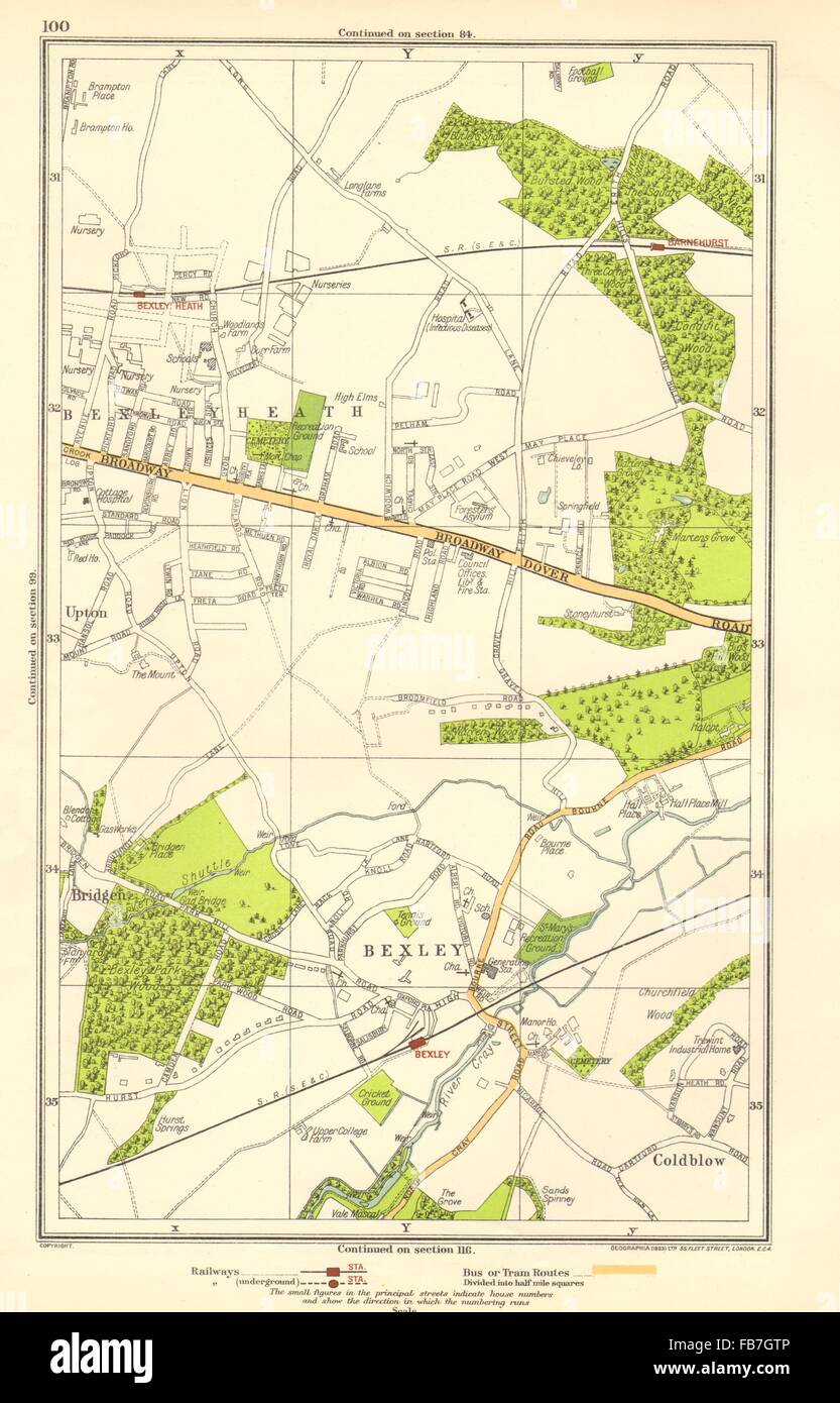 LONDON: Bexley, Bexleyheath, Bridgen, Coldblow, Upton, Barnehurst, 1923 ...