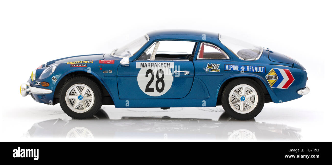 Renault Alpine A110 winer of the 1971 Monte Carlo Rally on a White ...