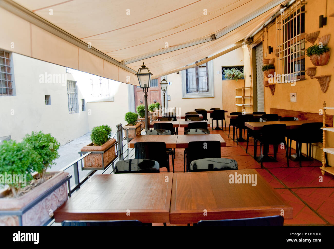 Restaurant terrace in Florence Italy Stock Photo - Alamy