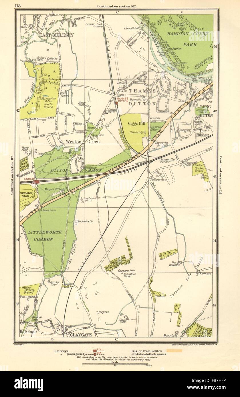 Map of esher hi-res stock photography and images - Alamy