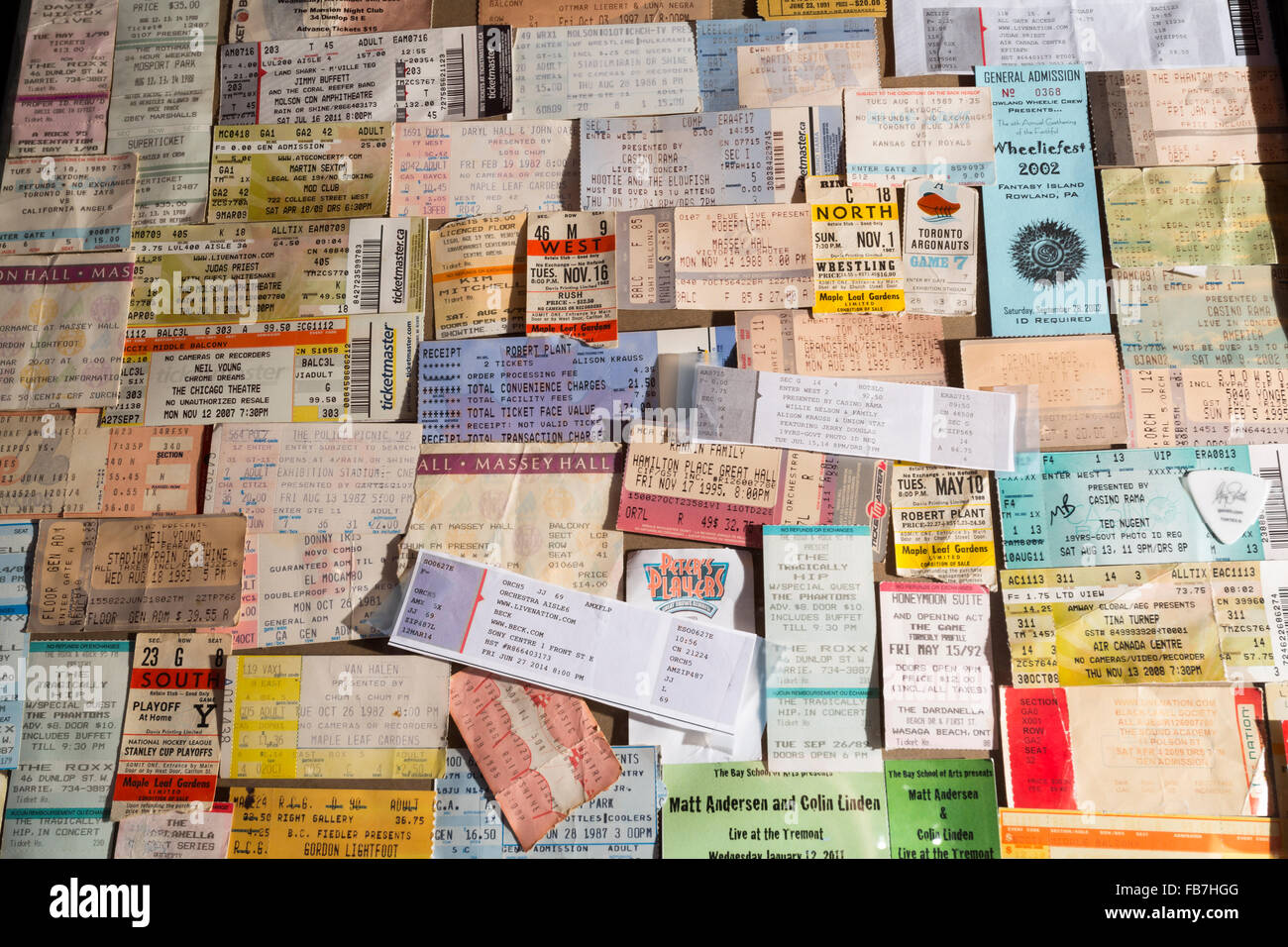 various concert and sports tickets Stock Photo - Alamy