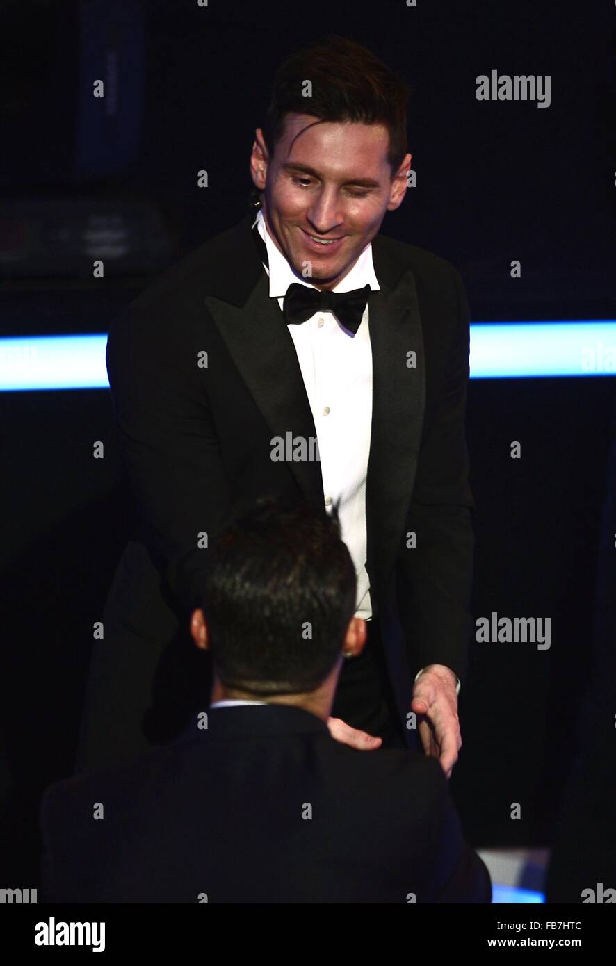 Zurich, Switzerland. 11th Jan, 2016. FC. Barcelona player LIONEL MESSI ...
