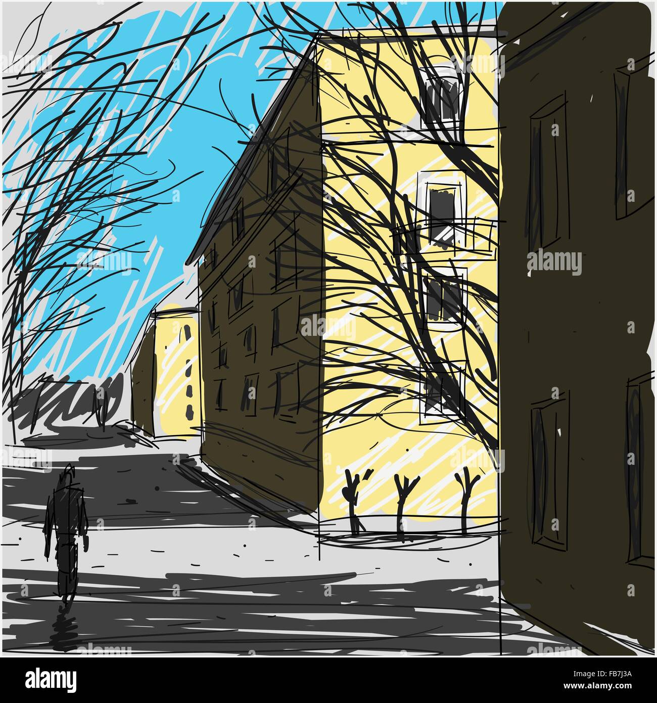 Street sketch hi-res stock photography and images - Alamy