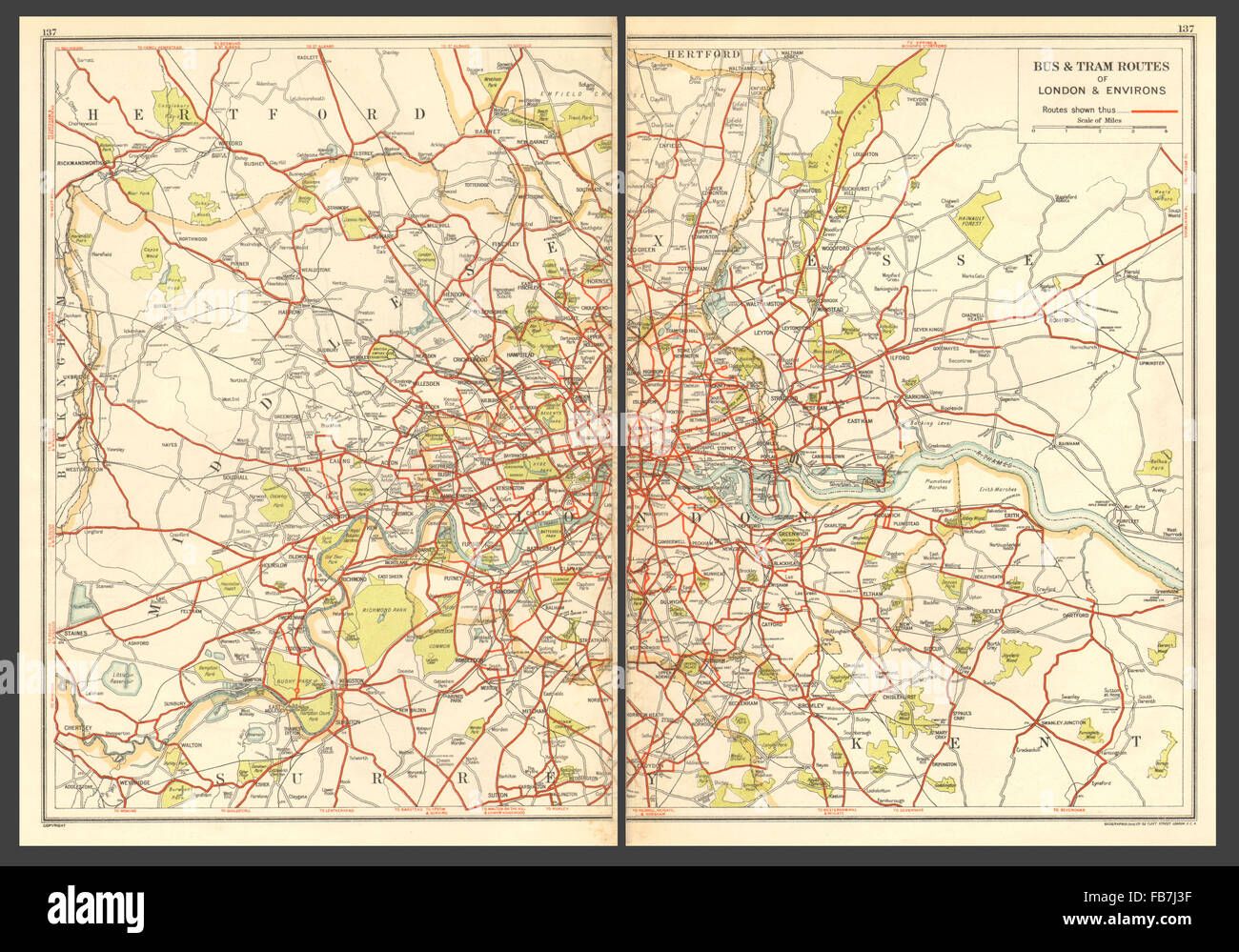 Antique london bus map hi-res stock photography and images - Alamy