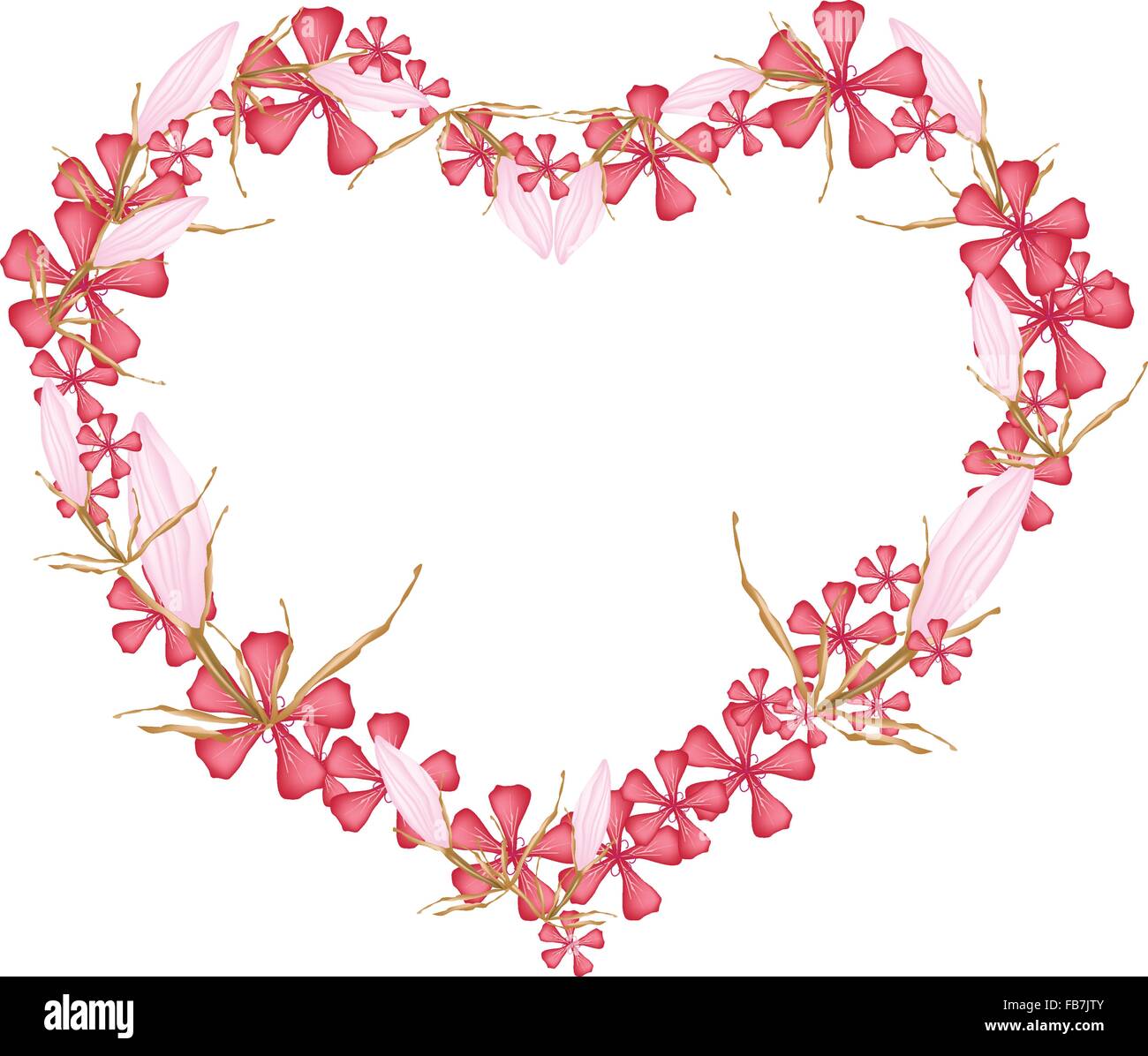 Love Concept, Illustration of Red Geranium Flowers with Pink ...