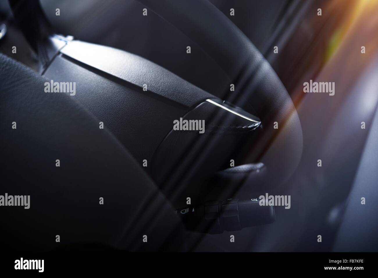Car Steering Wheel. Car Driving Concept Photo. Steering Wheel Seen From ...