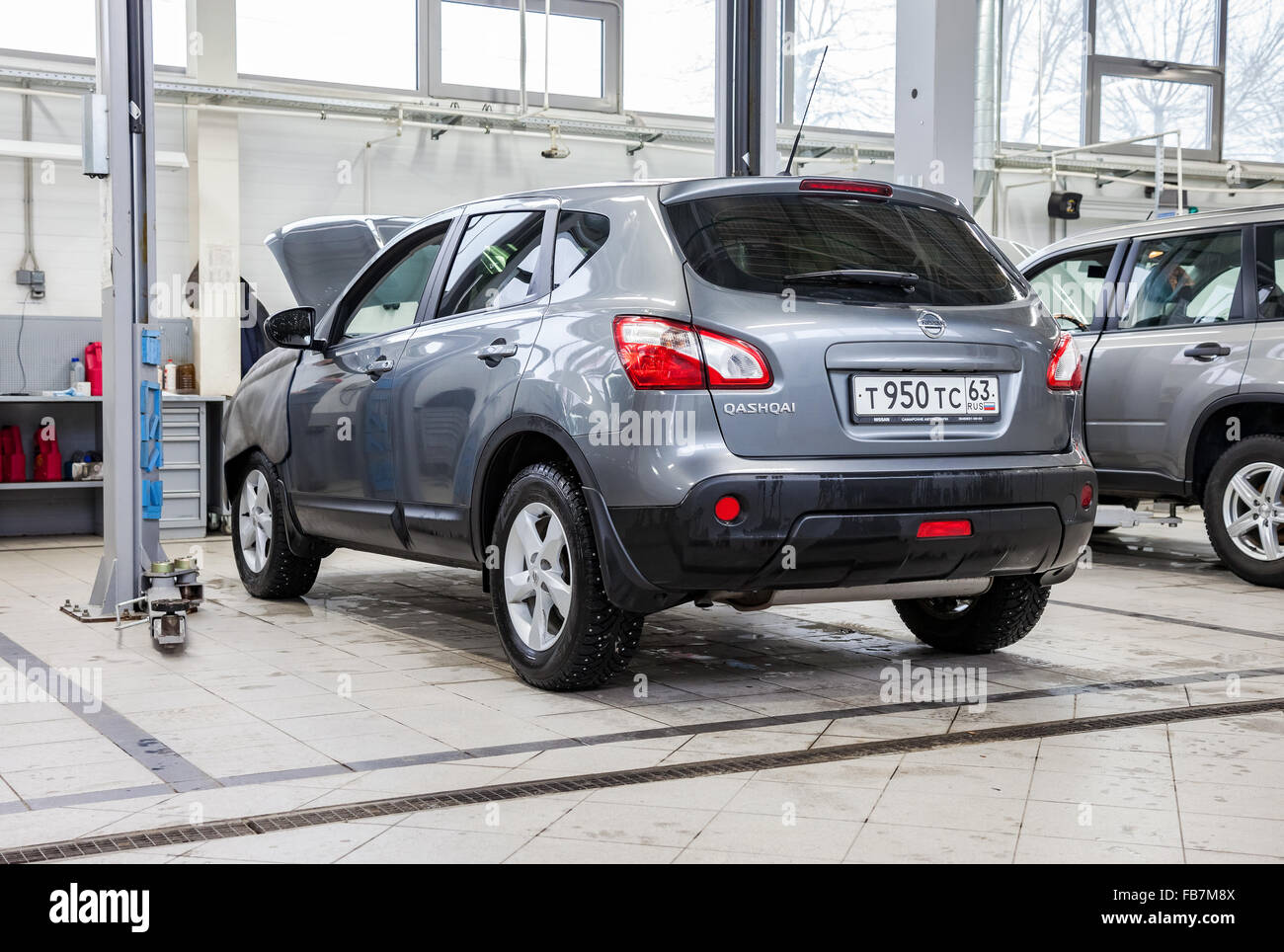 Inside in the auto repair service station of the official dealer Nissan ...