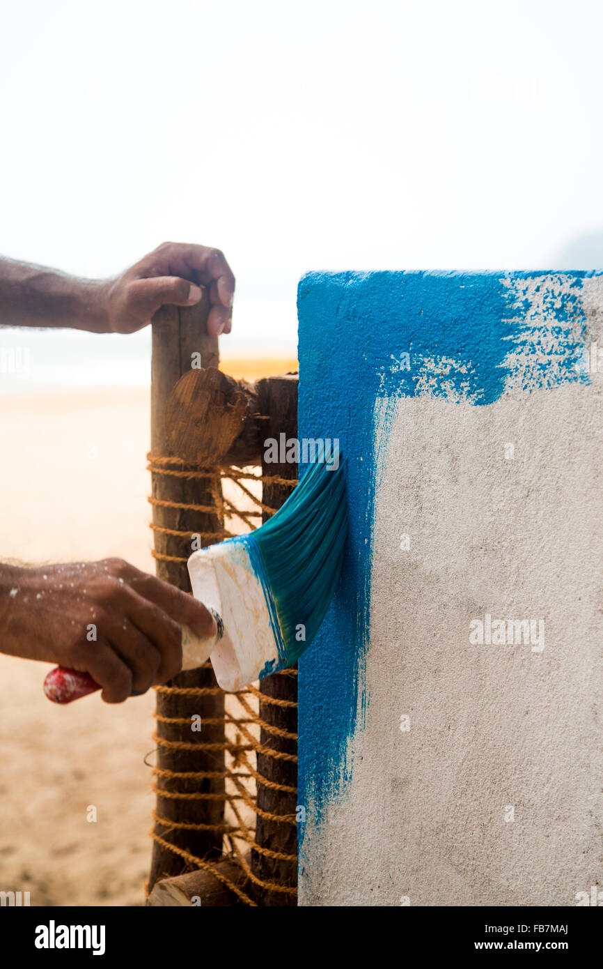 Painted in blue Stock Photo - Alamy